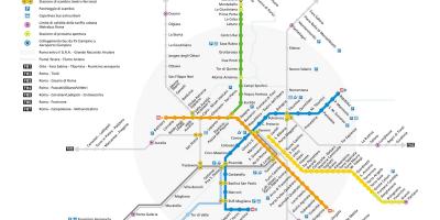 Rim metro postaje map - Zemljevid Rimu metro postaje (Lazio - Italija)